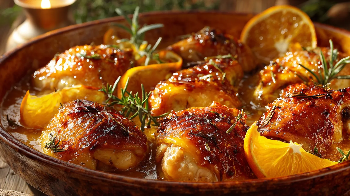 Cuisses de poulet à l’orange : recette facile et délicieuse